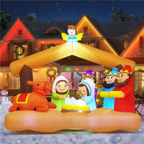 Holiday | 65ft Christmas Inflatables Nativity Scene Inflatable With ...